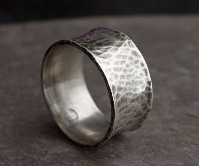 Pali Ring Handmade Organic Sterling Silver Wide Band Ring - Etsy