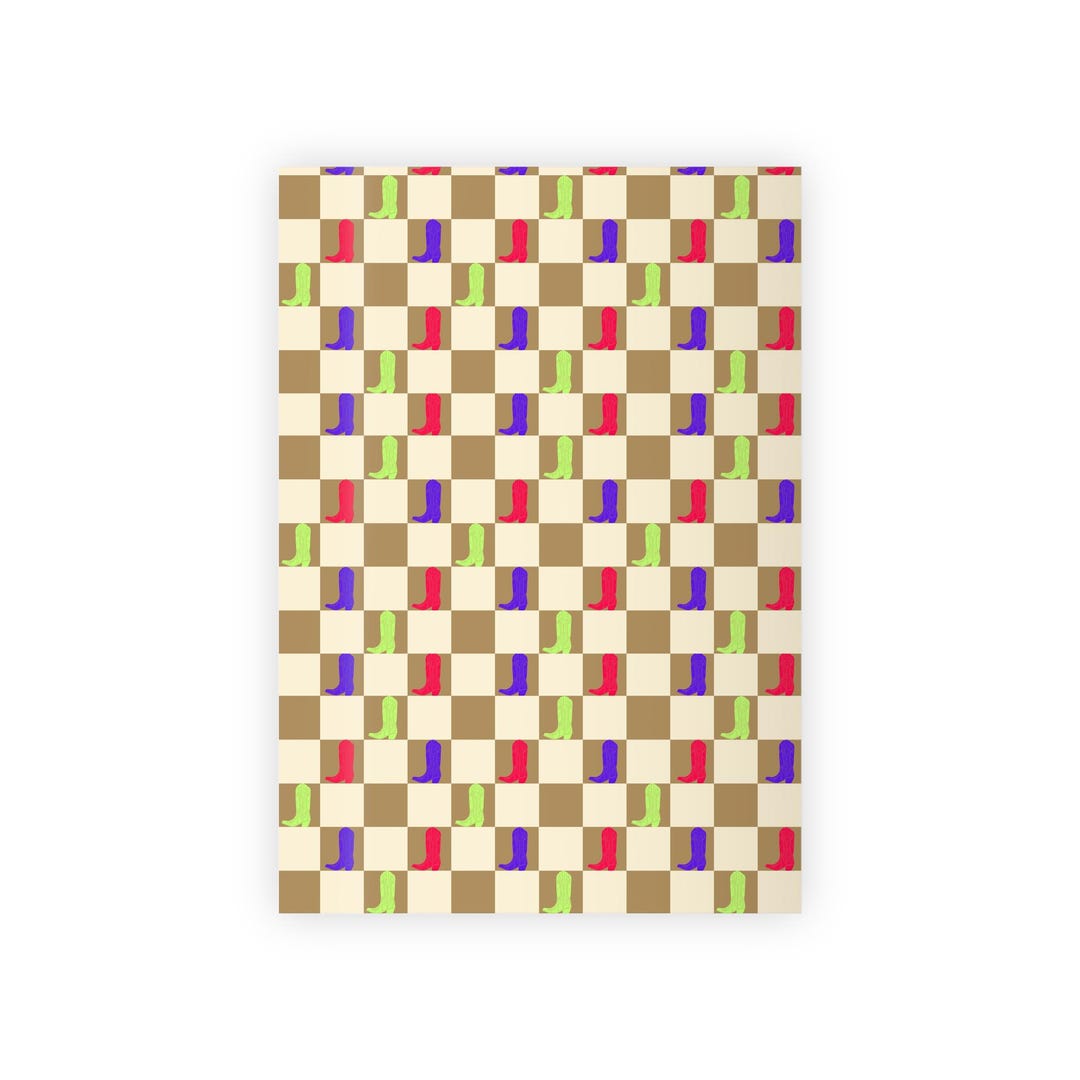 Checkered Boot Gift Wrapping Paper Rolls, 1pc - Etsy