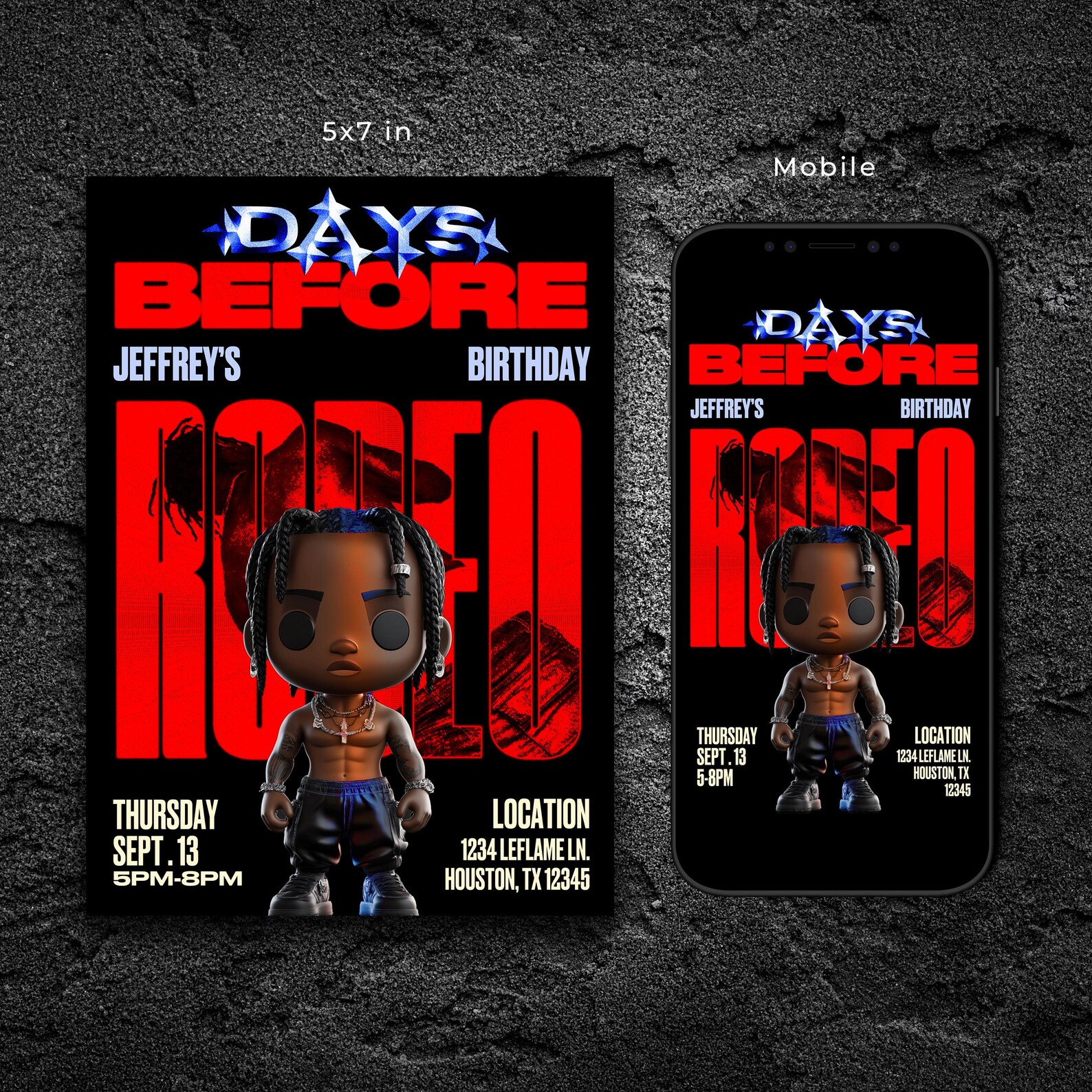 Travis Scott Digital Party Invite, Printable Cactus Jack Hypebeast ...