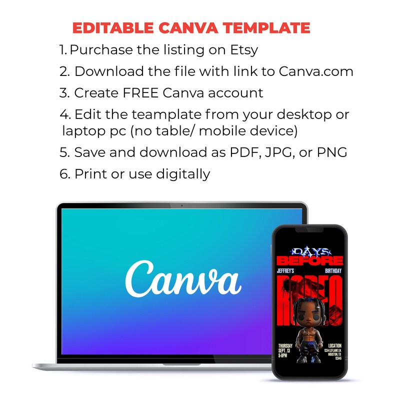 Travis Scott Digital Party Invite, Printable Cactus Jack Hypebeast ...