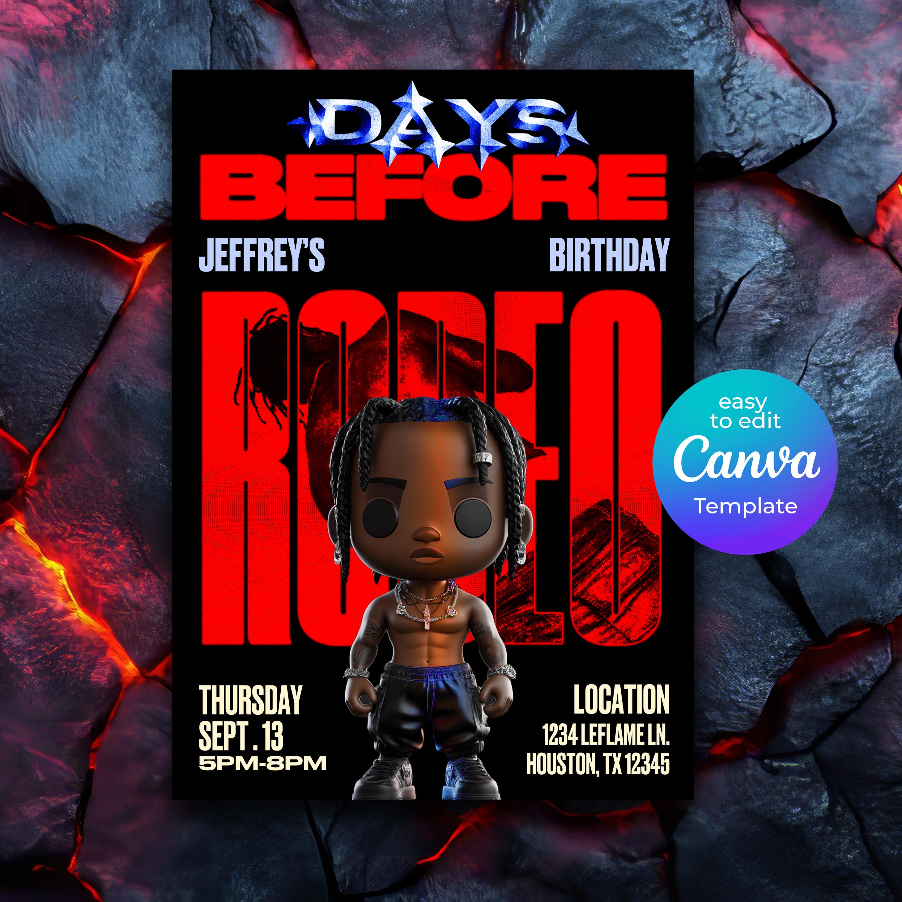 Travis Scott Digital Party Invite, Printable Cactus Jack Hypebeast ...