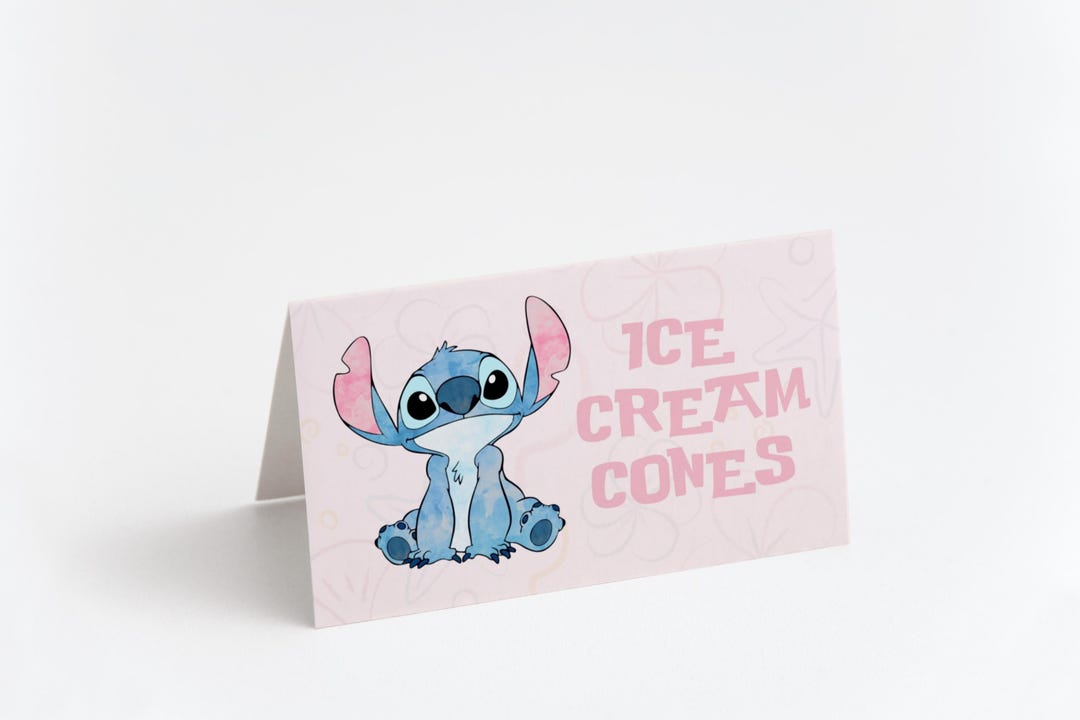 Watercolor Stitch Birthday Food Label, Stationery Tent Card, Editable ...