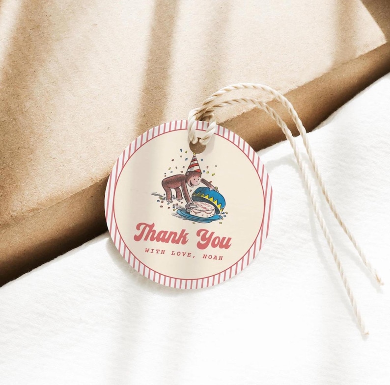 Vintage Curious George Banner Sign Template: Classic Monkey Party Decor ...