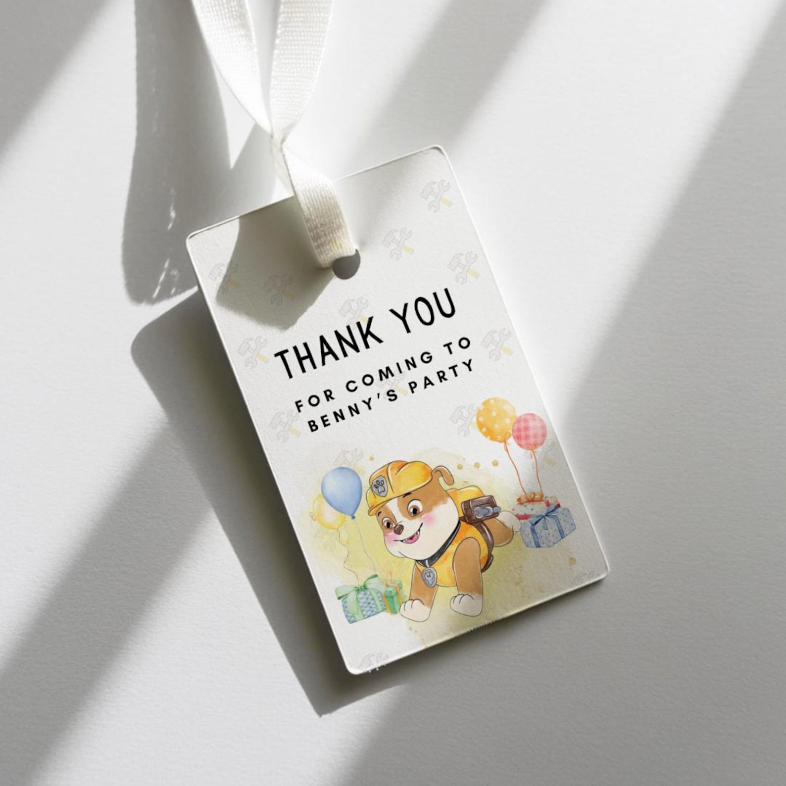 Watercolor Paw-ty Gift Tags: Editable Birthday Thank You (printable) - Etsy