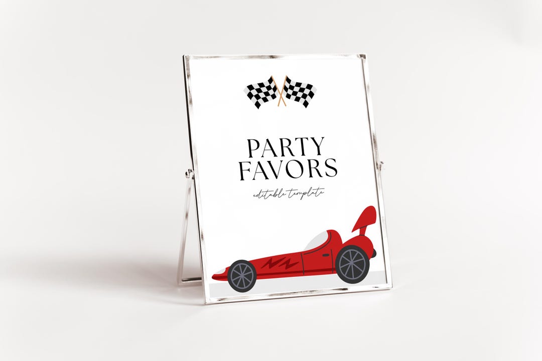 Race Car Birthday Sign Template: Fast One Party Decor (digital Download ...