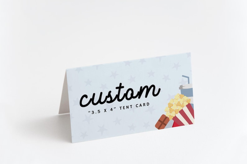 Cinema Party Food Card Labels: Editable Movie Night Theme (digital ...