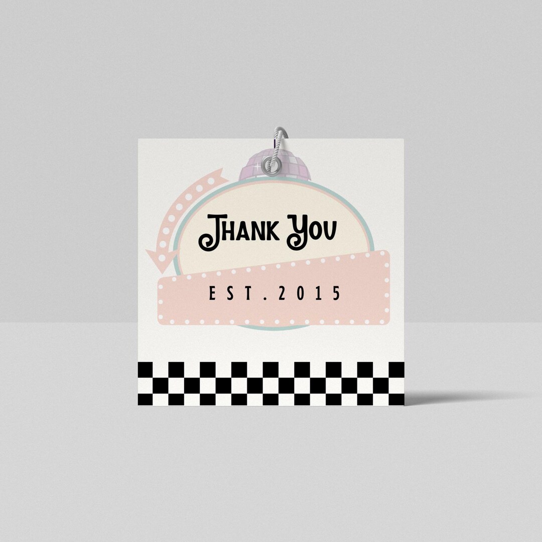 Girls Diner Gift Tags Diner Party Favors Thank You Gift Tags Editable ...