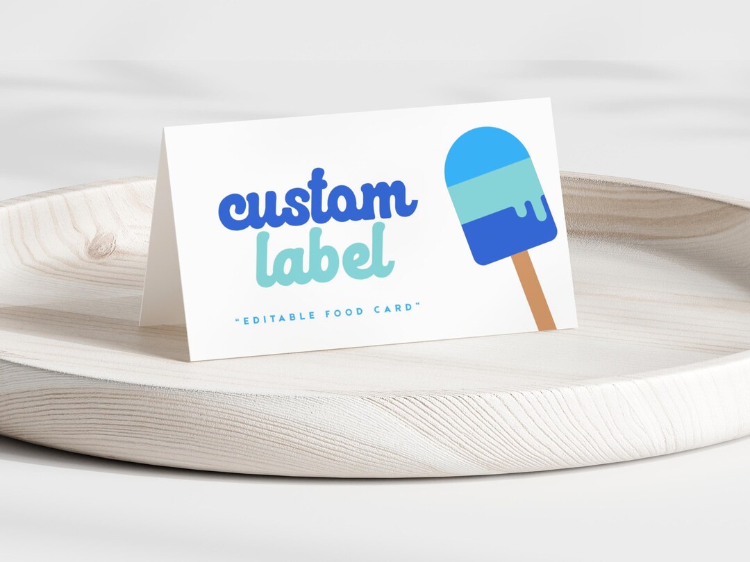Popsicle Birthday Food Label: Editable Pool Party Decor (digital ...