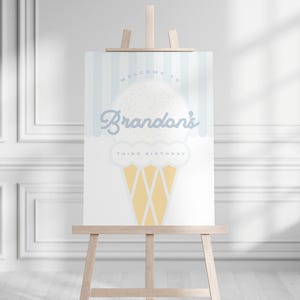 Editable Ice Cream Birthday Welcome Sign: Pastel Party Decor (digital ...