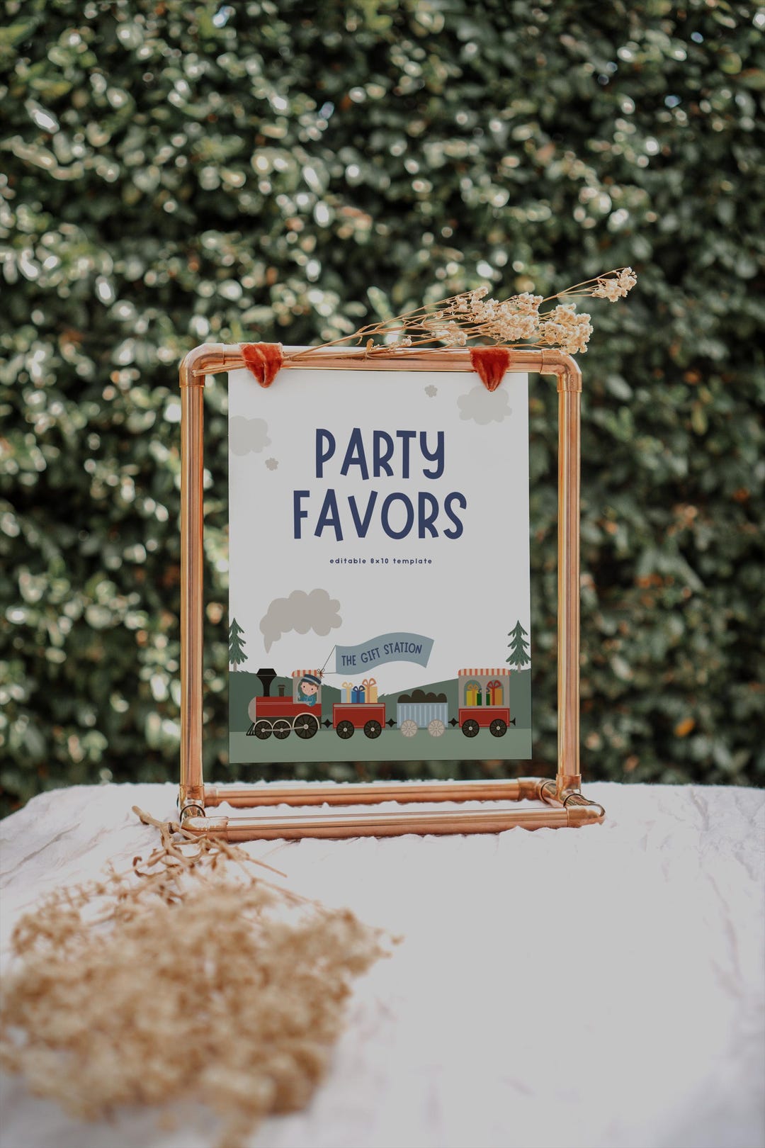 Modern Train Birthday Table Sign: Editable Transportation Party ...