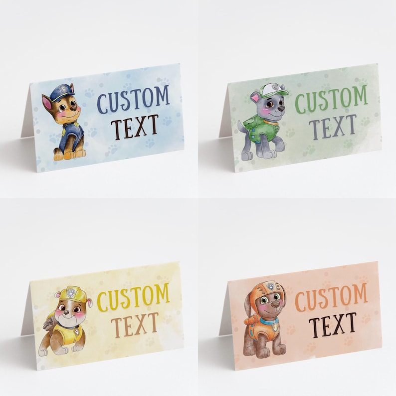Heroic Pup Tent Cards Paw - Pawty Decor, Printable Food Labels (digital ...