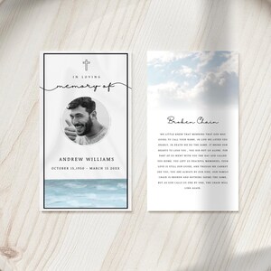 Funeral Prayer Cards Template: Celebration of Life Memorial (digital ...
