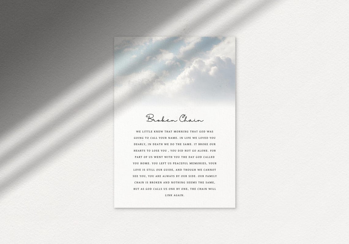 Funeral Prayer Cards Template: Celebration of Life Memorial (digital ...