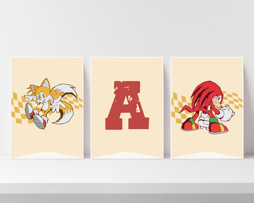 Editable Tails Sonic Birthday Banner Sign Template, Instant Digital ...