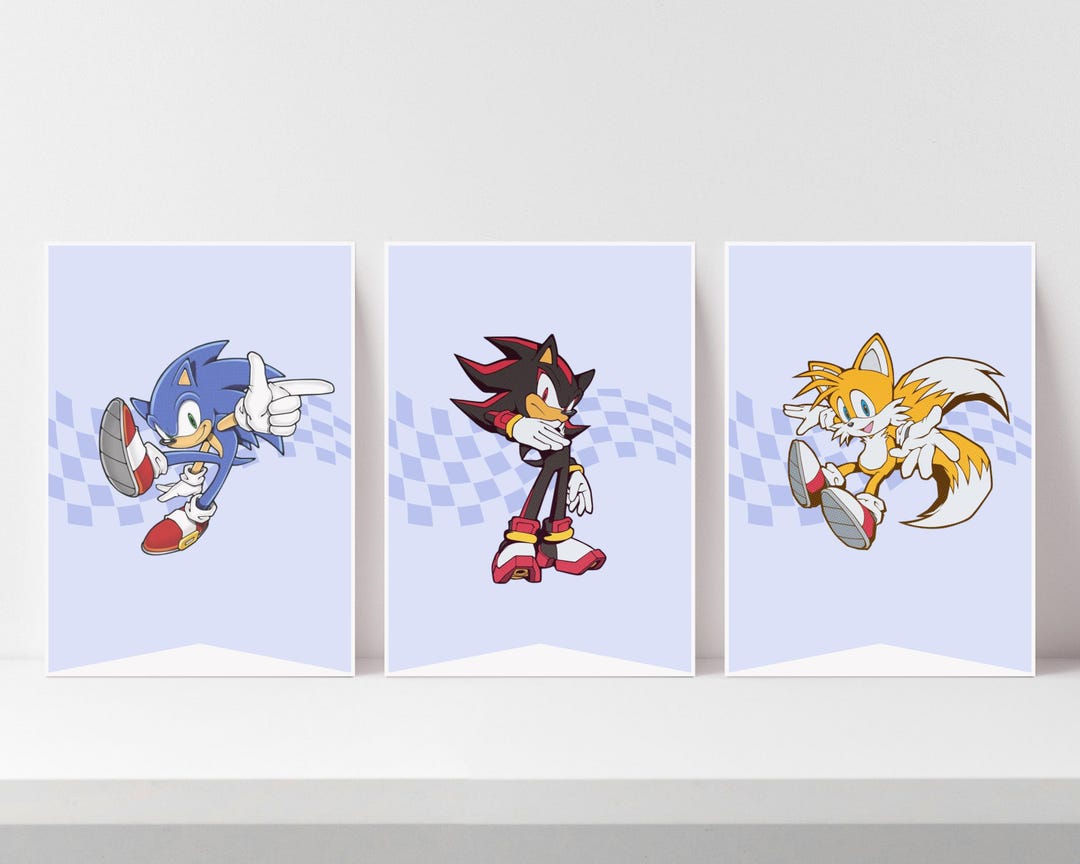 Printable Modern Sonic Birthday Banner, Editable Party Banner, Instant ...