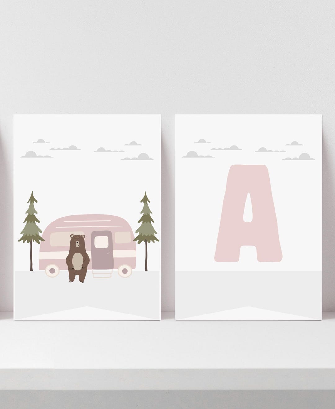 Pink Happy Camper Party Banner: Girl First Birthday Decor Editable ...