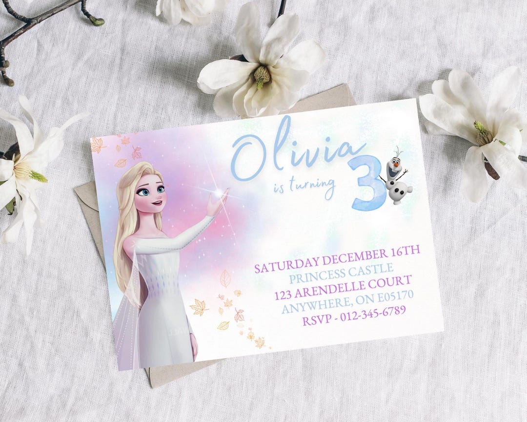 Editable Frozen Birthday Invitation Template, Princess Elsa Girl Invite ...