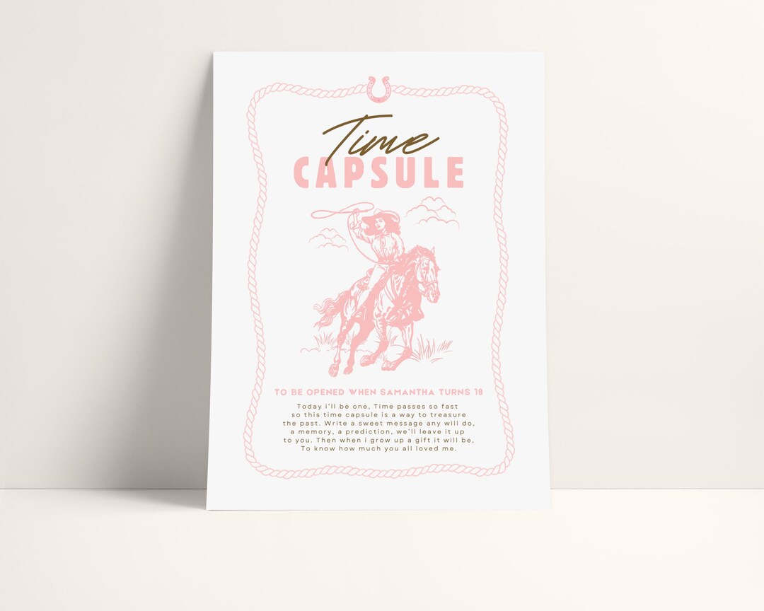 Cowgirl Rodeo Birthday Time Capsule, Wild West Party Decor (digital ...