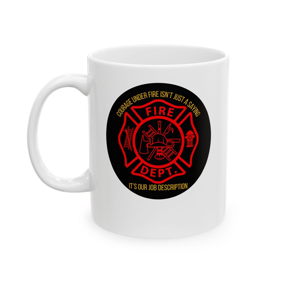 Firefighter Ceramic Mug, Fire Department Coffee Cup, Firefighter Gift ...
