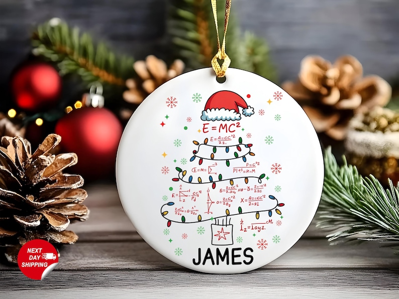Math Teacher Christmas Ornament, Personalized Math Equation Ornament ...