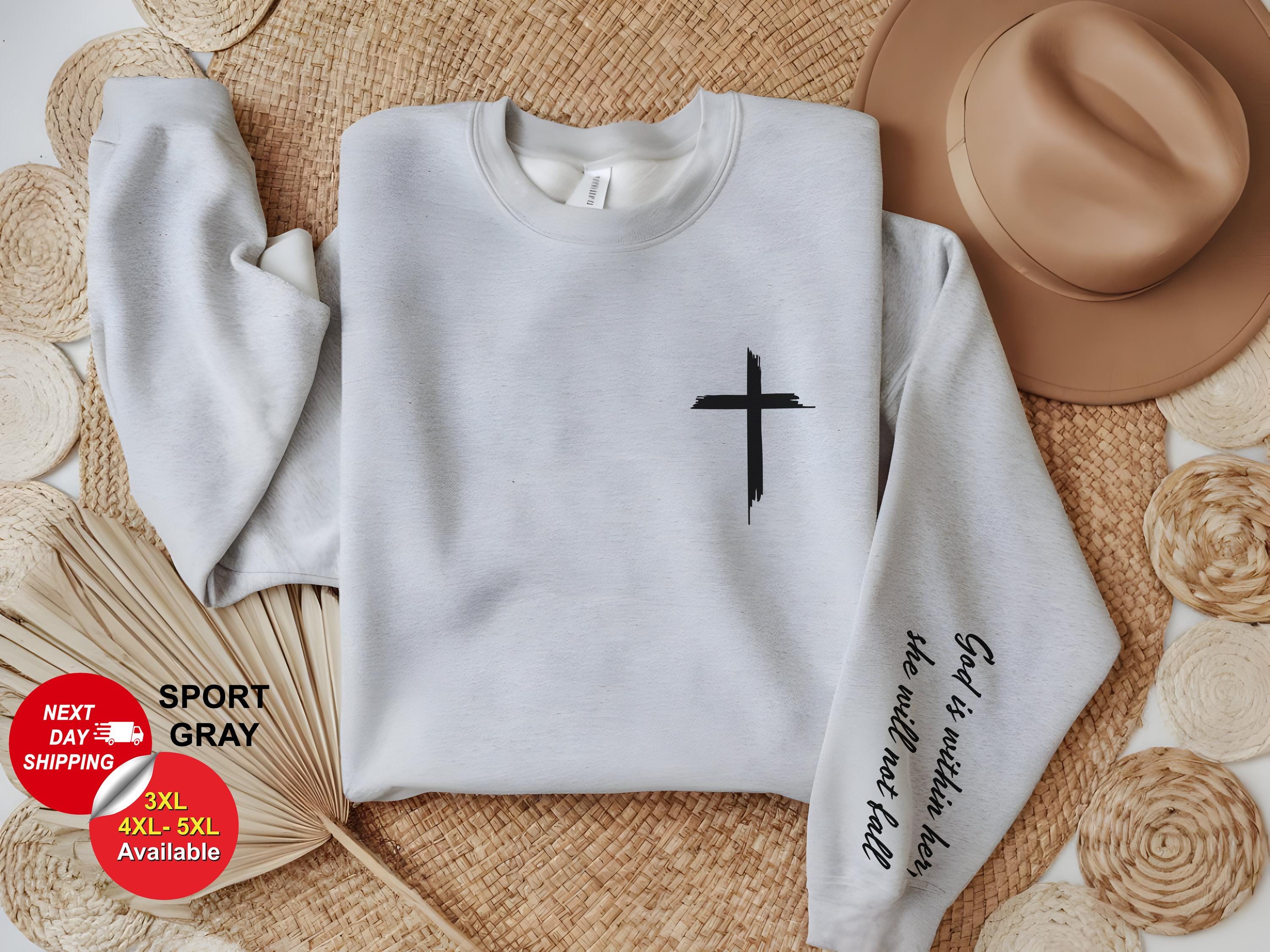Cross Sweatshirt, Religious Sweatshirt, God is Within Her Sweatshirt ...