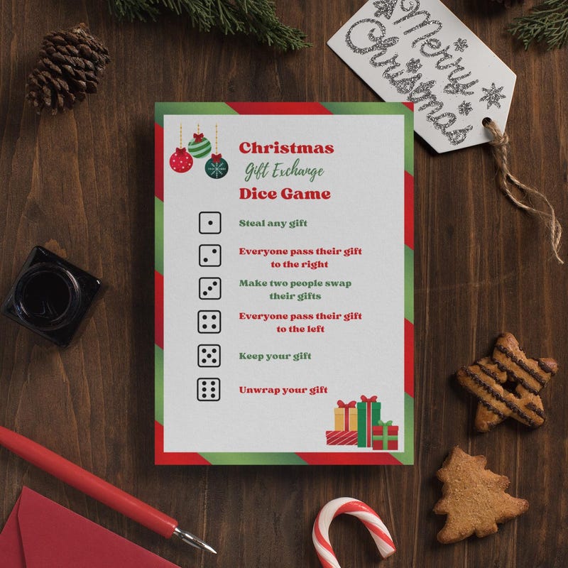 Secret Santa Dice Game - Etsy