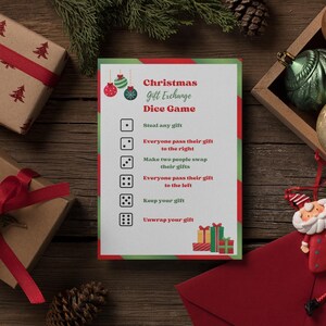 Christmas Gift Exchange Dice Game, Holiday Gift Exchange, Secret Santa ...