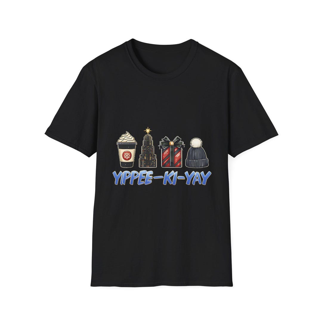 Yippee Ki Yay Unisex Softstyle T-shirt, Fun Holiday Tee, Cozy Winter ...