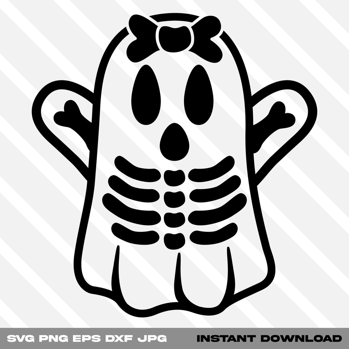 Skeleton Ghost Xray SVG PNG EPS Dxf Jpg, Dark Humor, Spooky Season ...