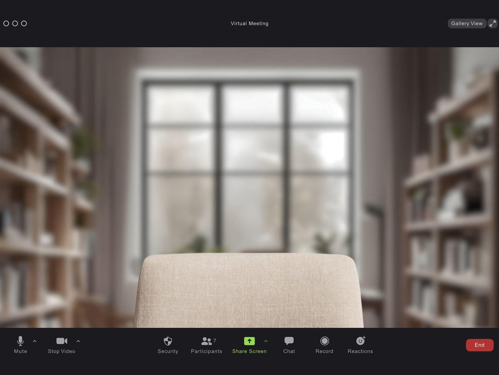 Window Background for Zoom and MS Teams, Minimalist Home Office Digital ...