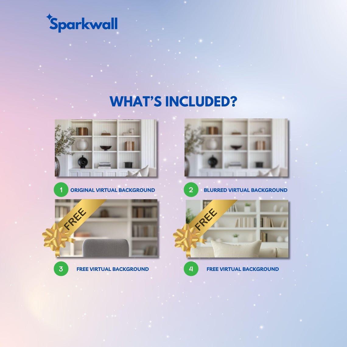 Zoom Background, Digital Backdrop, Bookcase, Wall Decor, Virtual ...