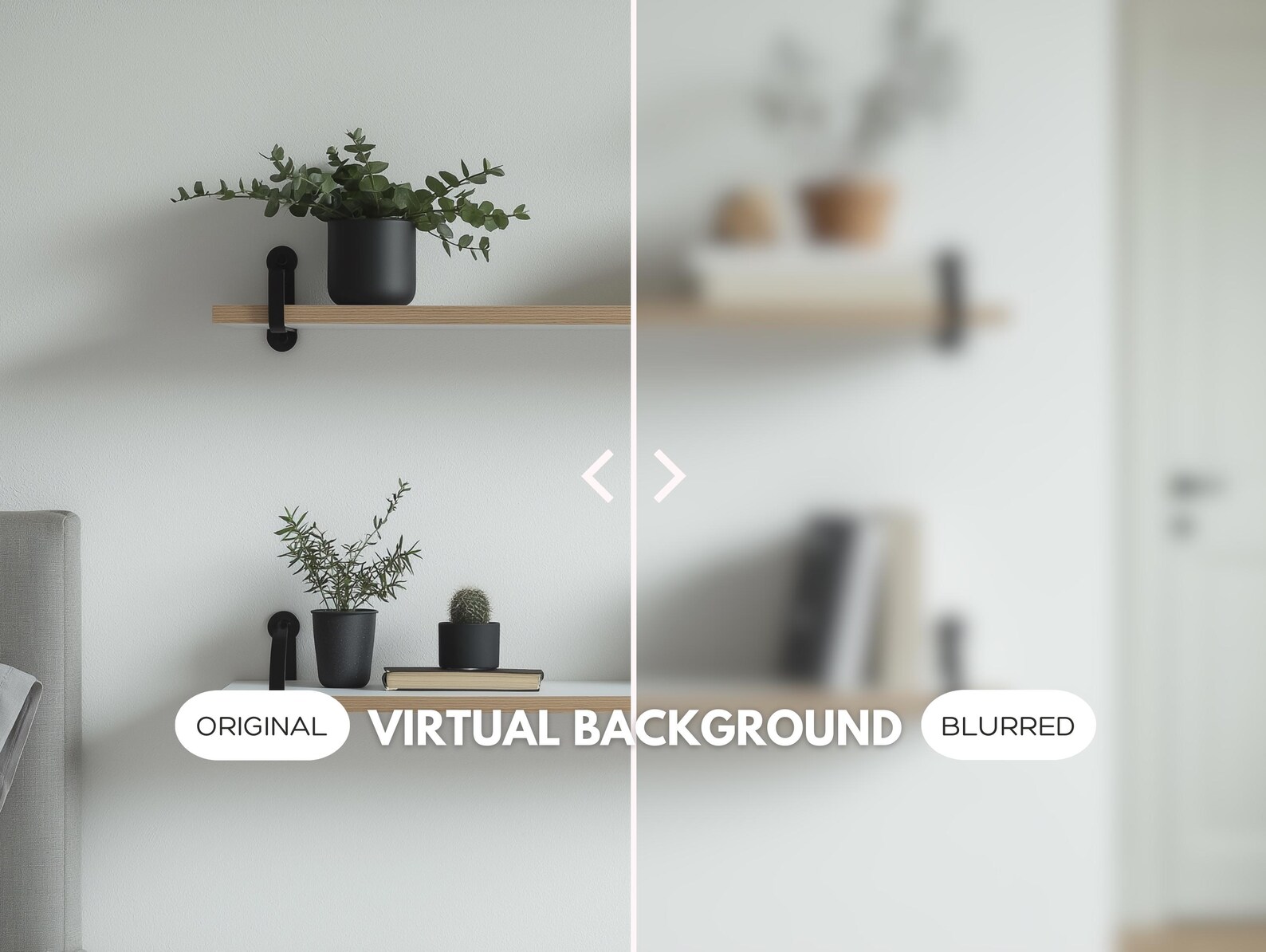 Work From Home, Digital Background, Zoom Virtual Background, Book Shelf ...