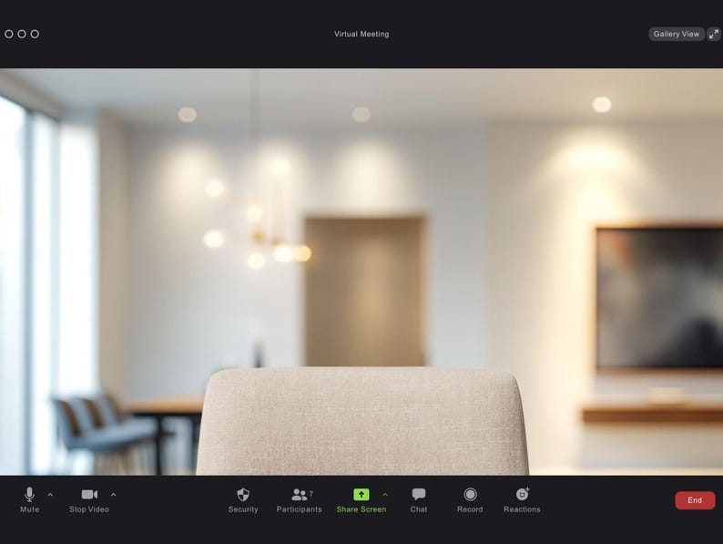 Blurred Home Office Virtual Background, Realistic Zoom/teams Backdrop ...