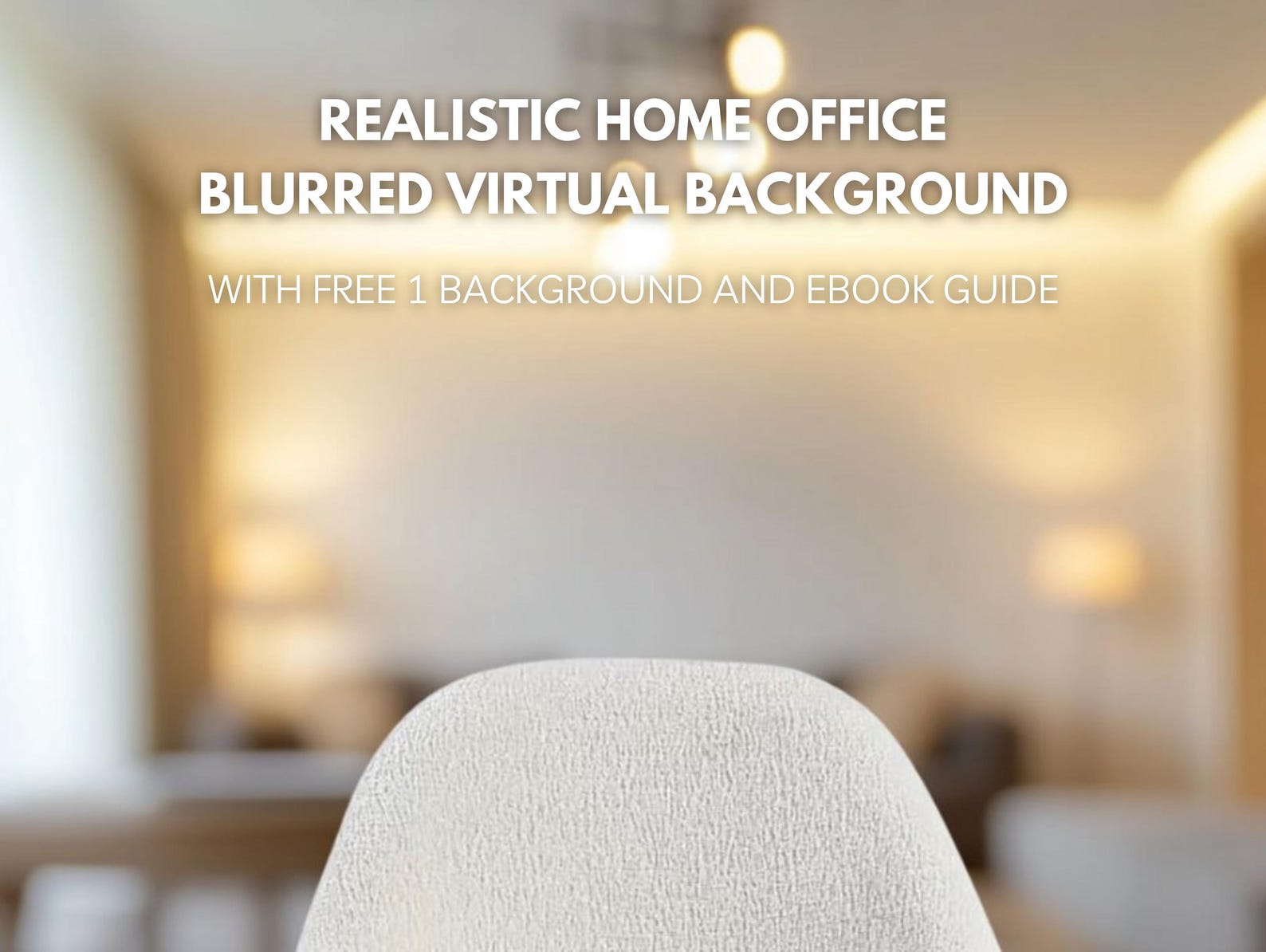 Blurred Real Home Office With Lights for Zoom Background and Teams ...