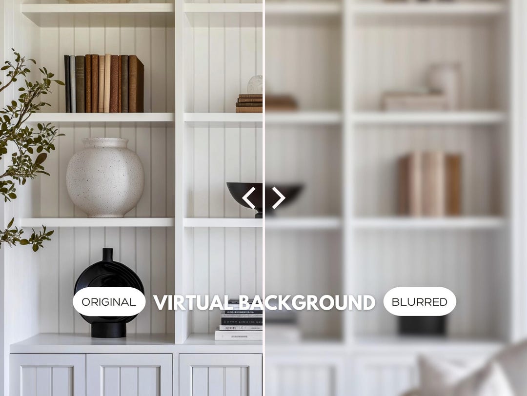 Zoom Background, Digital Backdrop, Bookcase, Wall Decor, Virtual ...