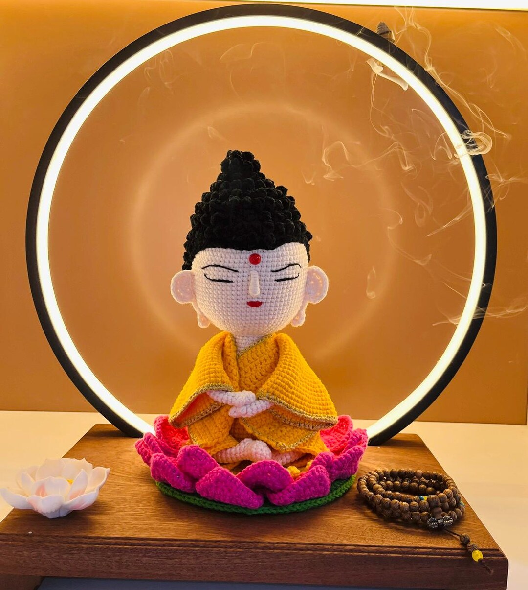 Crochet Buddha Decoration | Buddha Crochet Doll | Lotus Base | Crochet ...