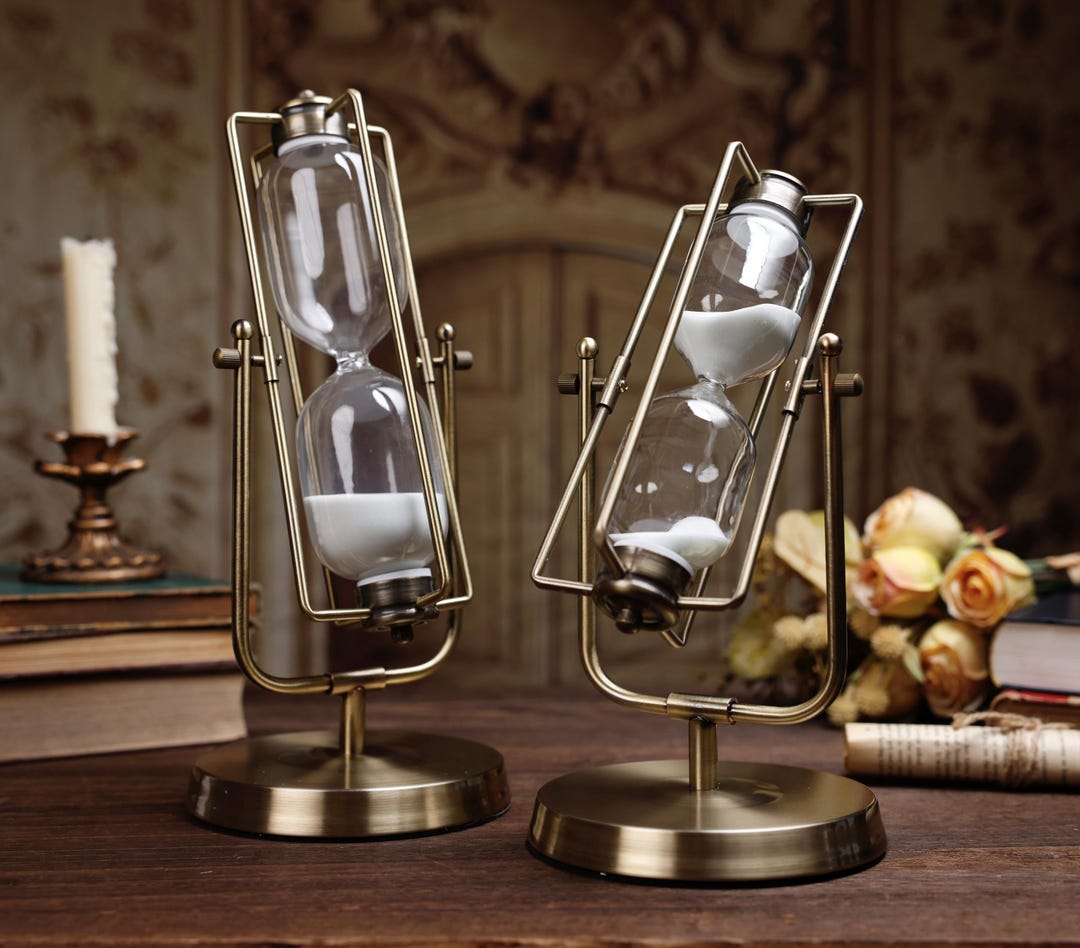 European Retro Rotating Metal Hourglass – 15/30/60 Minutes Sand Clock ...