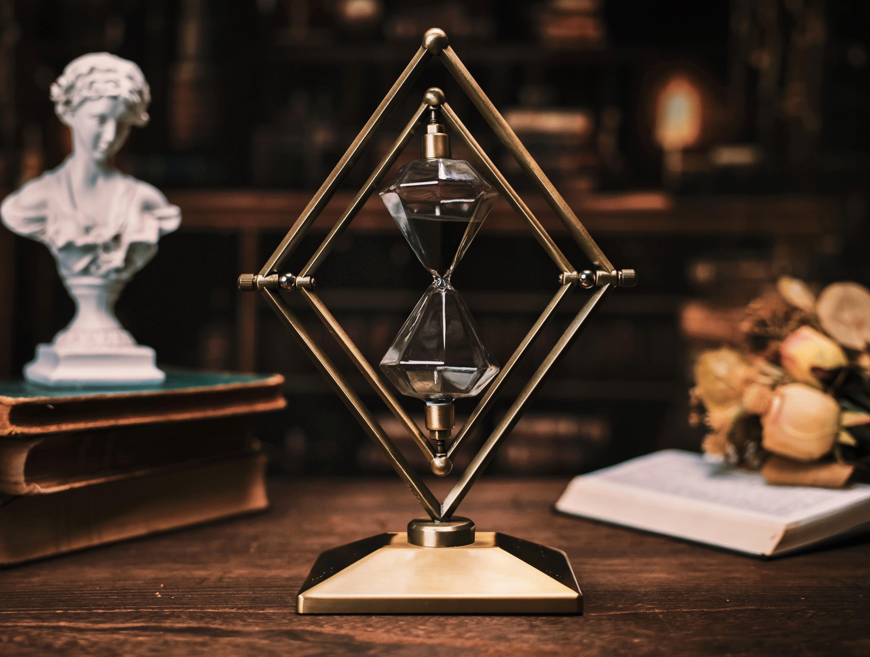 Custom Engraving Geometry Rotatable 15/30/ Hourglass - Metal Sand Timer ...