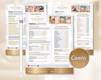 Med Spa Price List Template: DIY Services Menu (canva Editable) - Etsy
