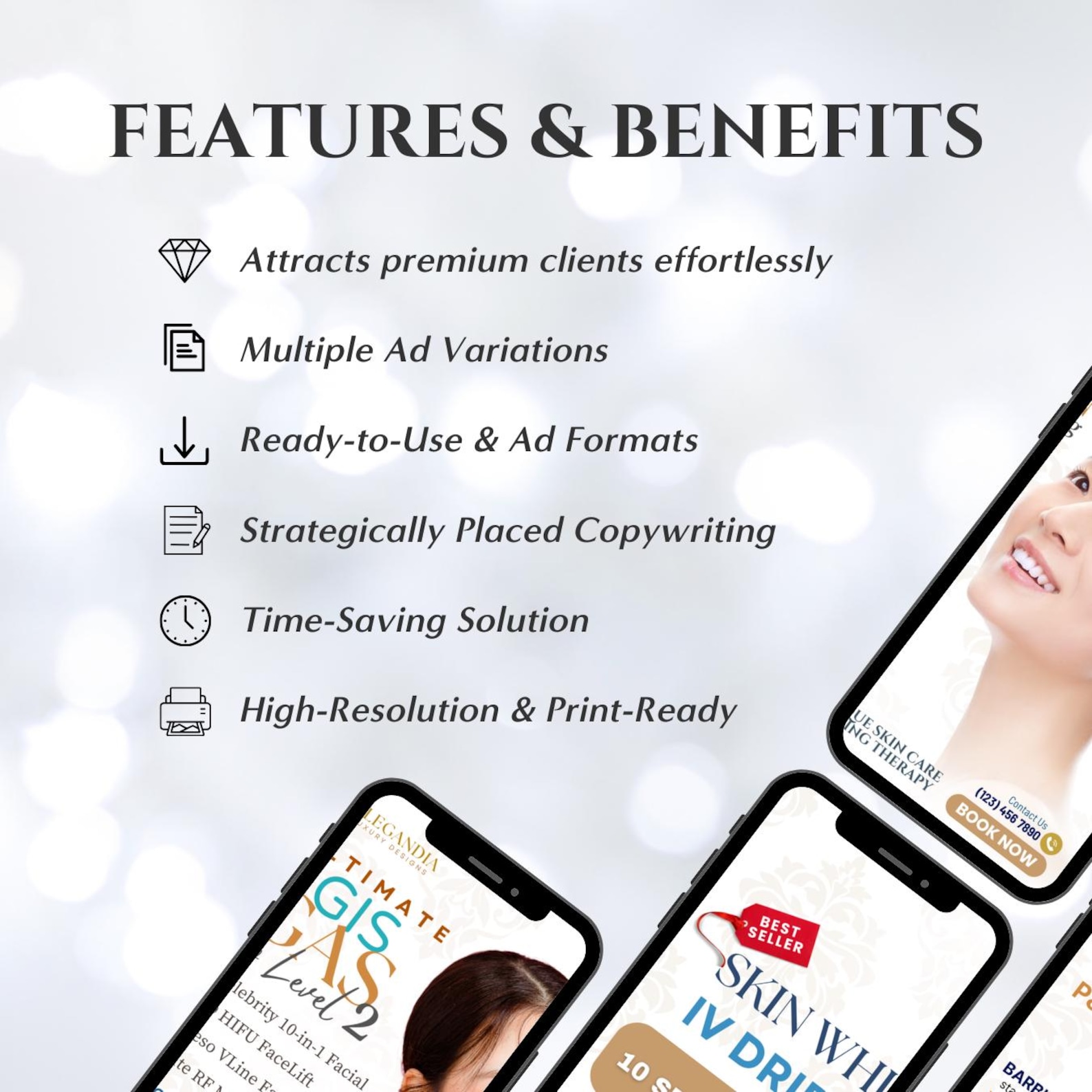Medspa Canva Ad Templates | Clinic Social Media (80 Designs) - Etsy