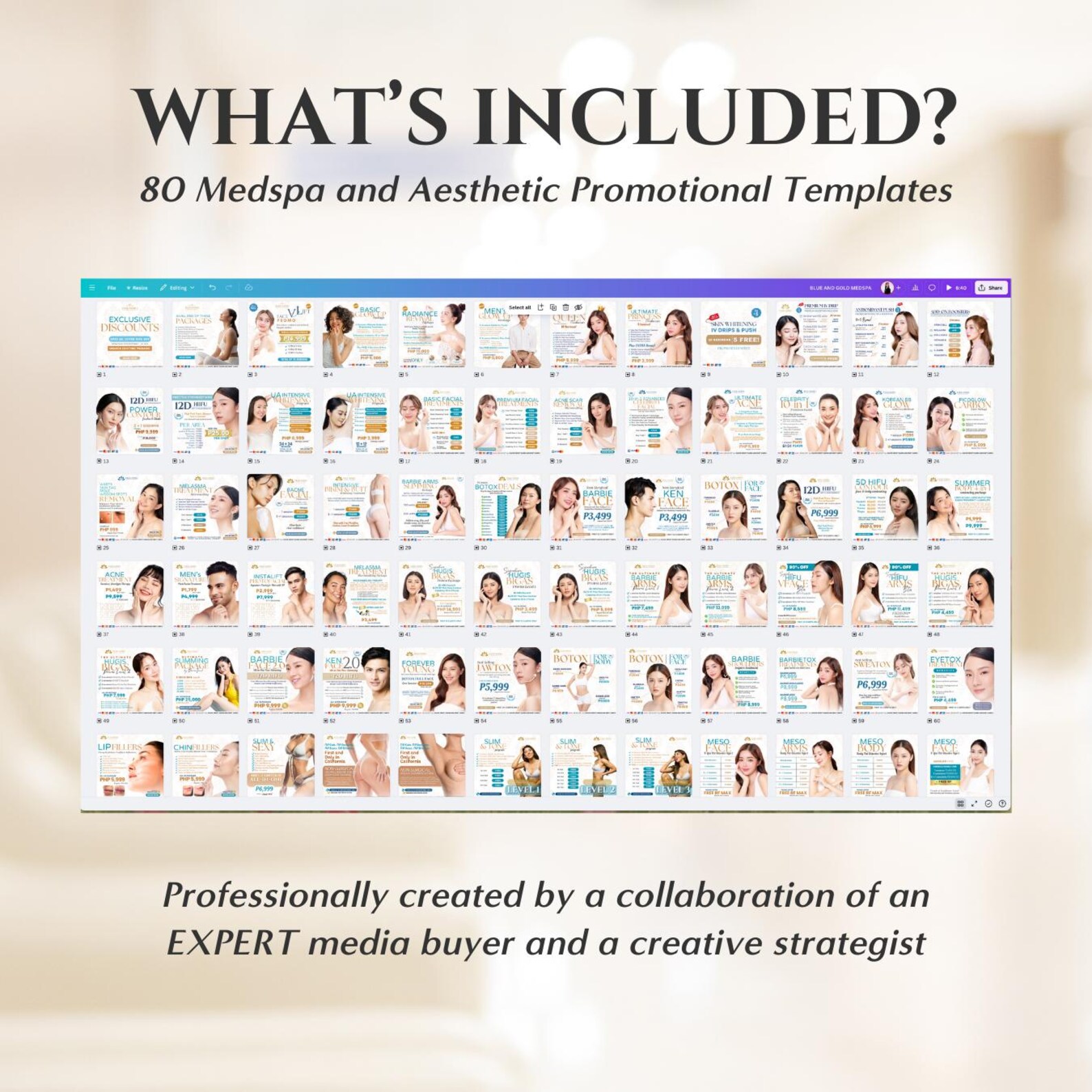 Medspa Canva Ad Templates | Clinic Social Media (80 Designs) - Etsy