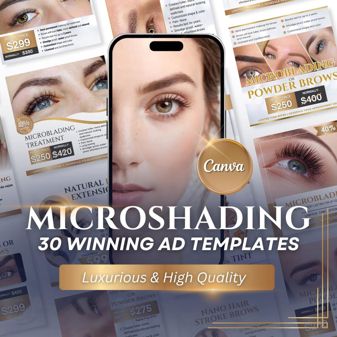 Microshading Ad Templates: Beauty Salon Marketing (canva) - Etsy