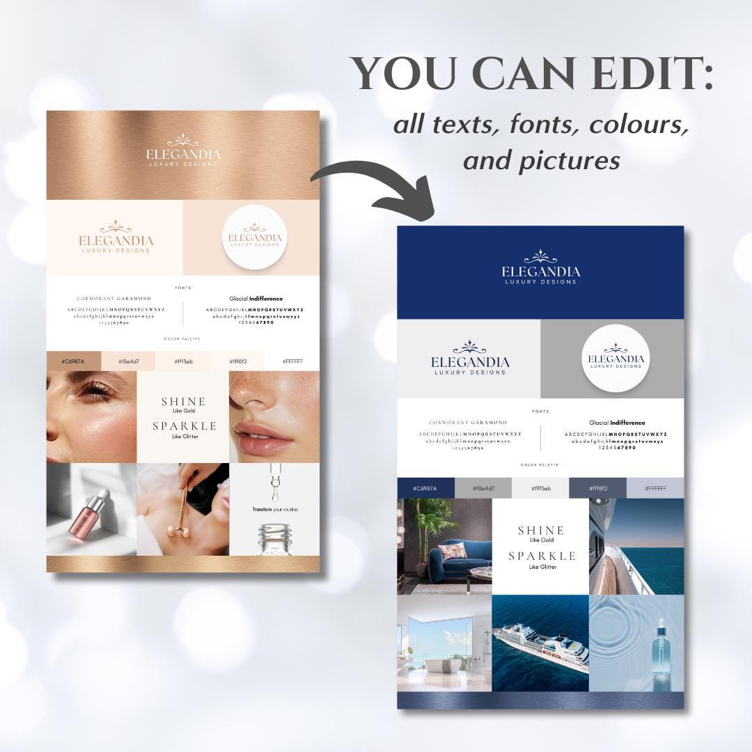 Luxury Branding Kit | Elegant Design Templates for Jewelry, Aesthetic ...