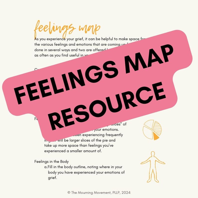 Feelings Map Grief Support Handout - Etsy