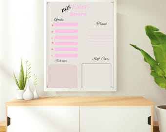 2025 Vision Board Template. Goal Setting & Inspirational Digital ...