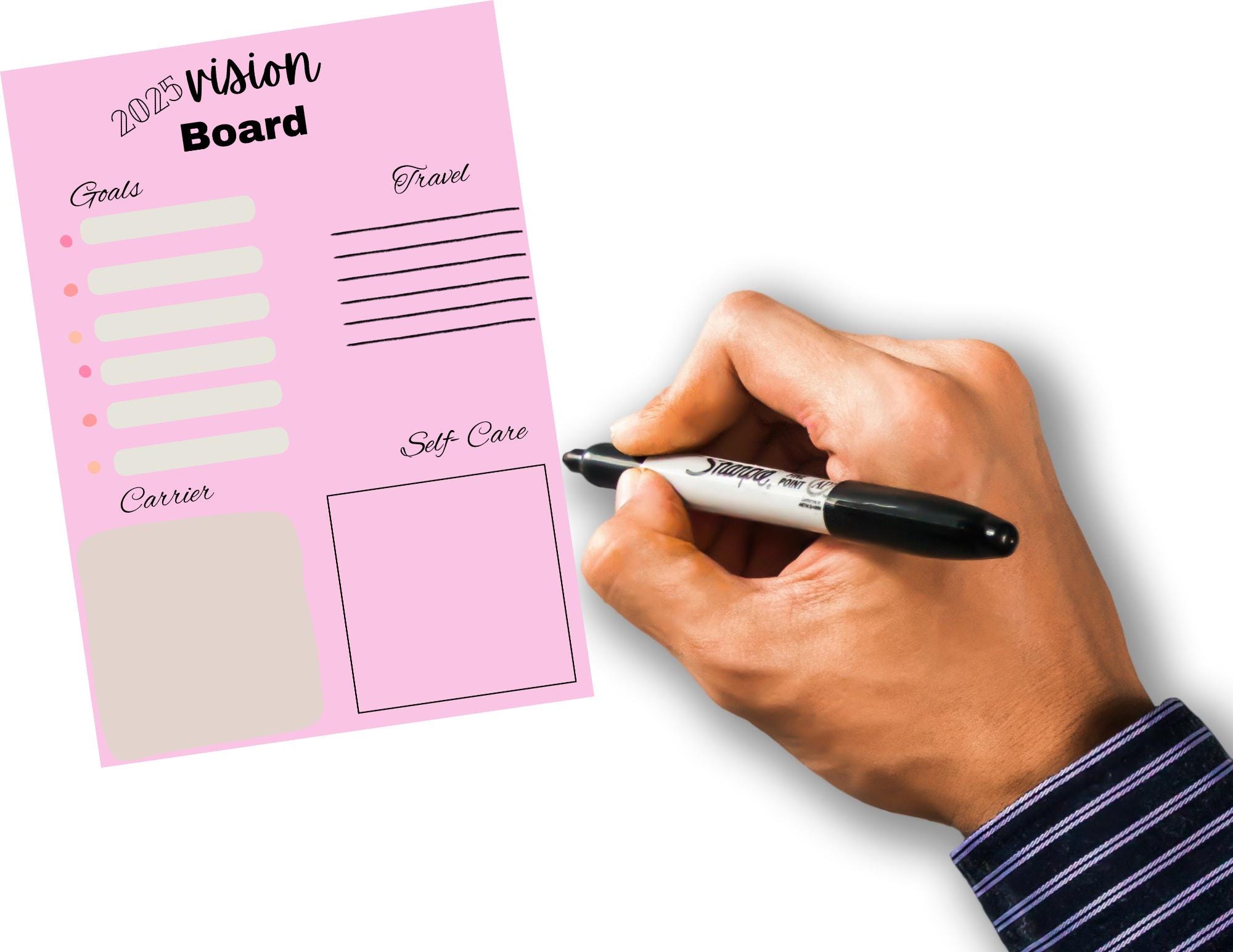 2025 Vision Board Template. Goal Setting & Inspirational Digital ...