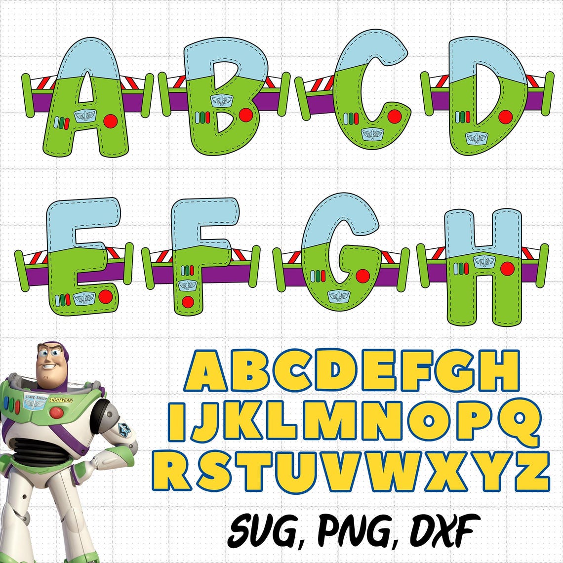 Buzz Lightyear Alphabet Png, Buzz Lightyear Toy Story Font, Buzz ...