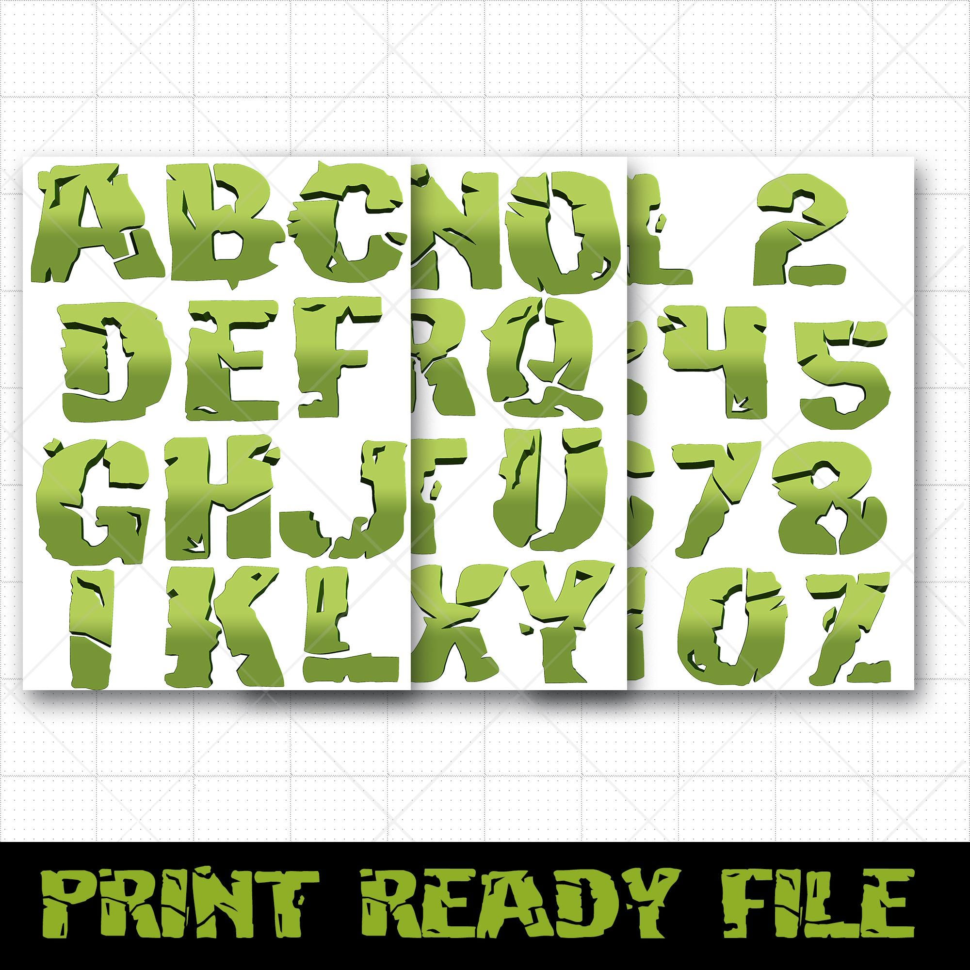 Hulk 3D Font Alphabet, Hulk Avengers Aplhabet, Hulk 3D Clipart Font ...
