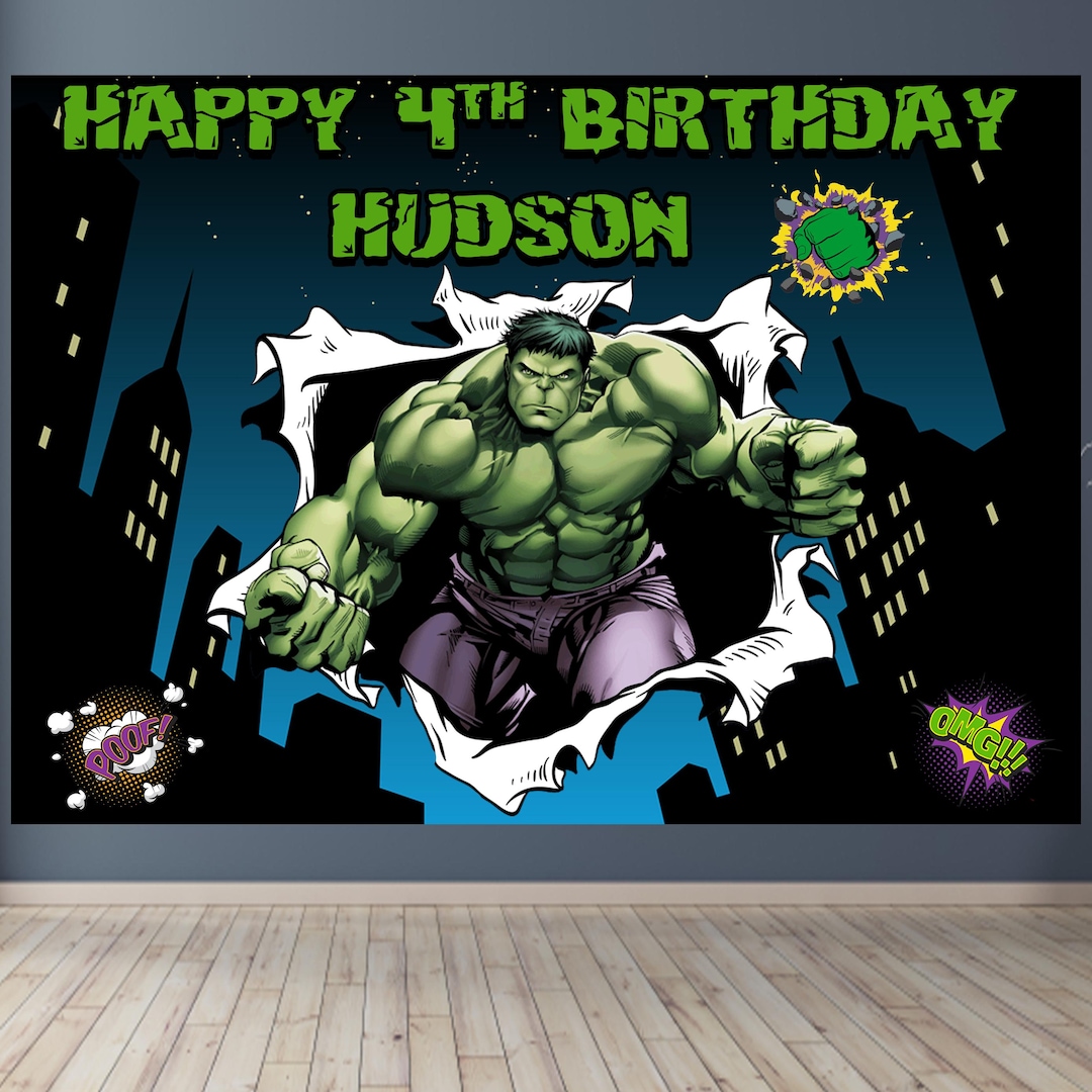 Hulk Birthday Backdrop, Hulk Birthday Banner, Hulk Decoration Birthday ...