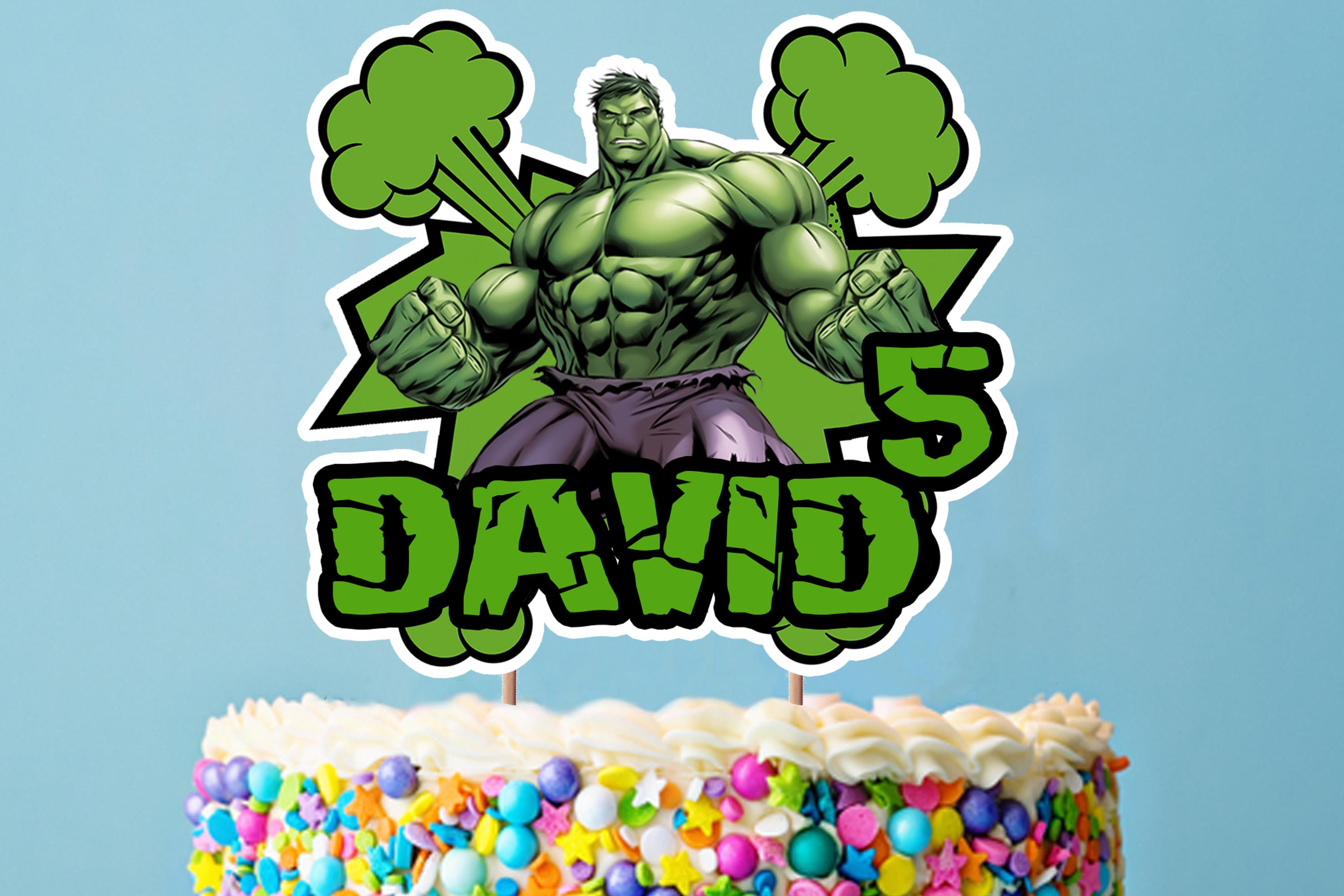 Hulk Caketopper, Hulk Printable Cake Topper, Hulk Birthday Caketopper ...